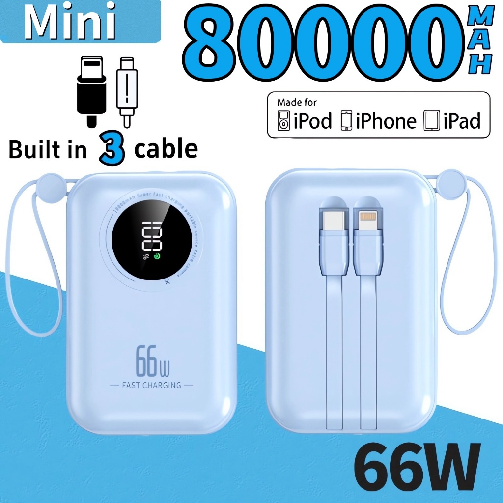 【100％ Original】powerbank mini 80000mah fast charging powerbank built in ...
