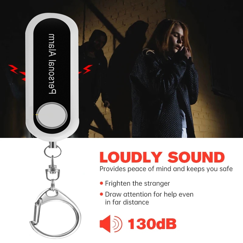 120dB Safe Sound Alarm Self-defense Keychain Emergency Attack Anti-rape ...