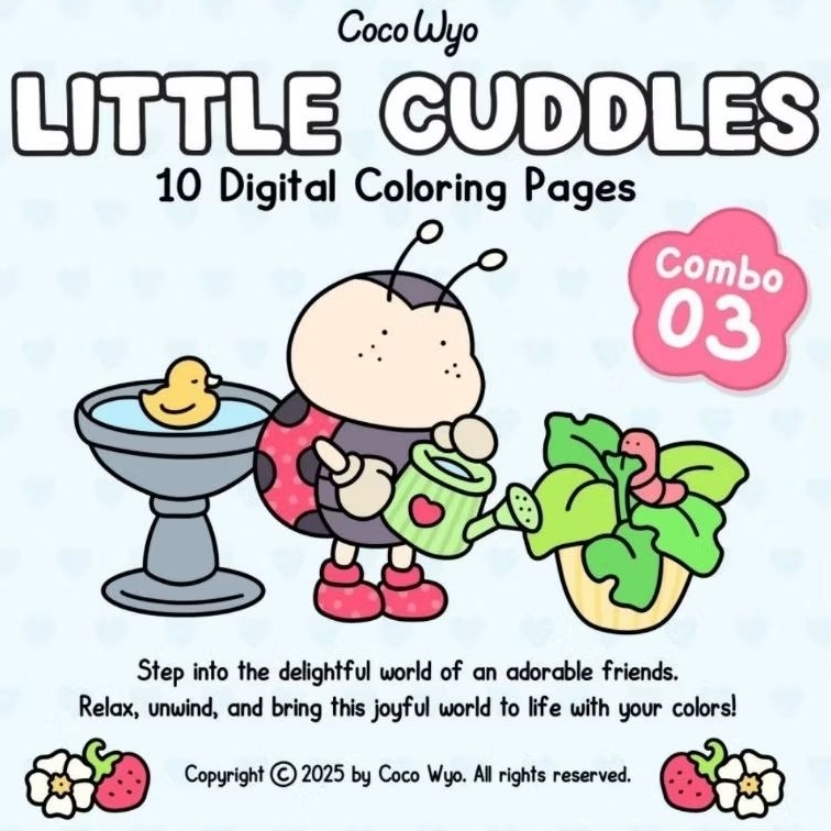 Little Cuddles Combo 3 Digital Coloring Page By Coco Wyo | Shopee Malaysia