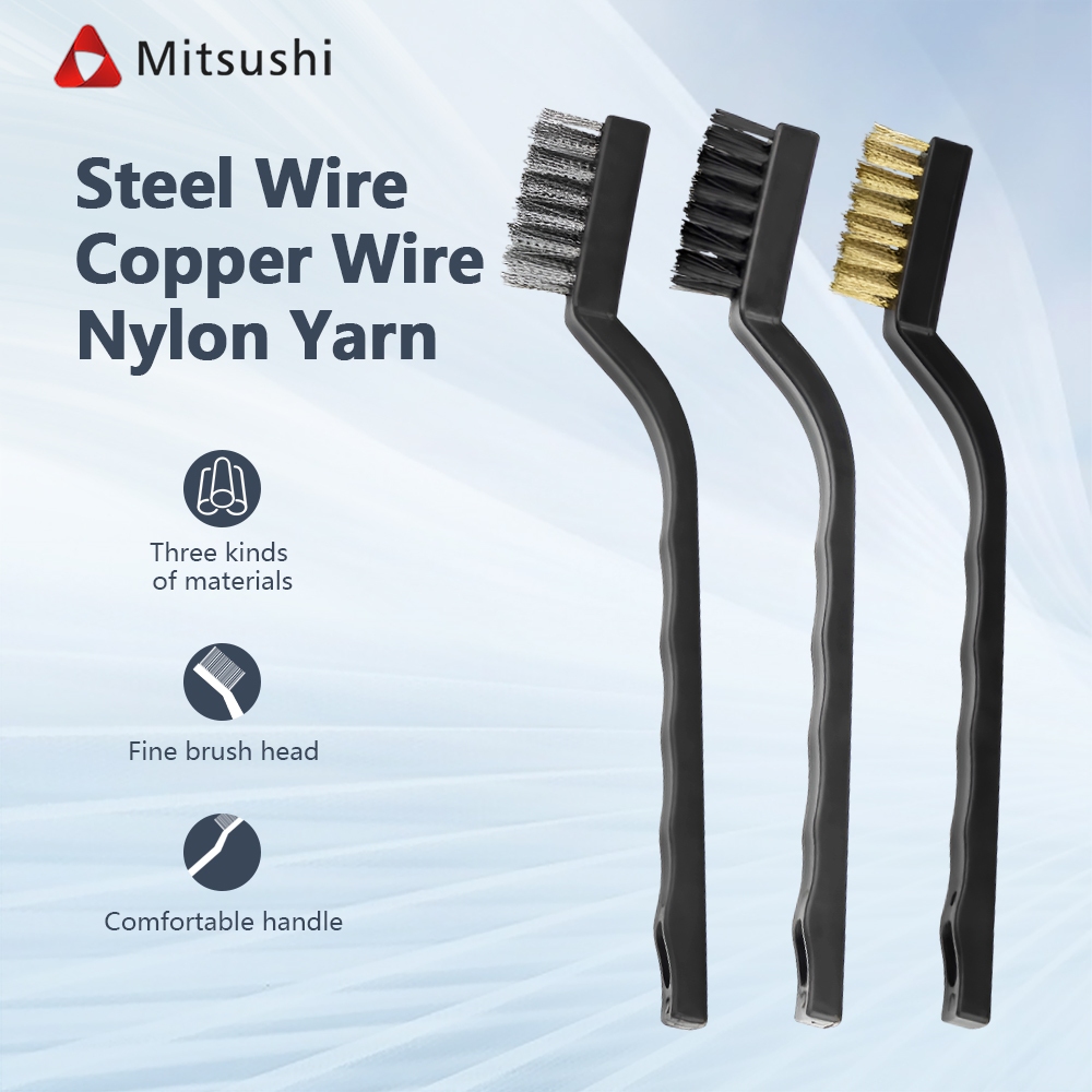 Mitsushi Wire Brush Set Berus Besi Karat 3 Pcs Brass Mini Handy Wire ...