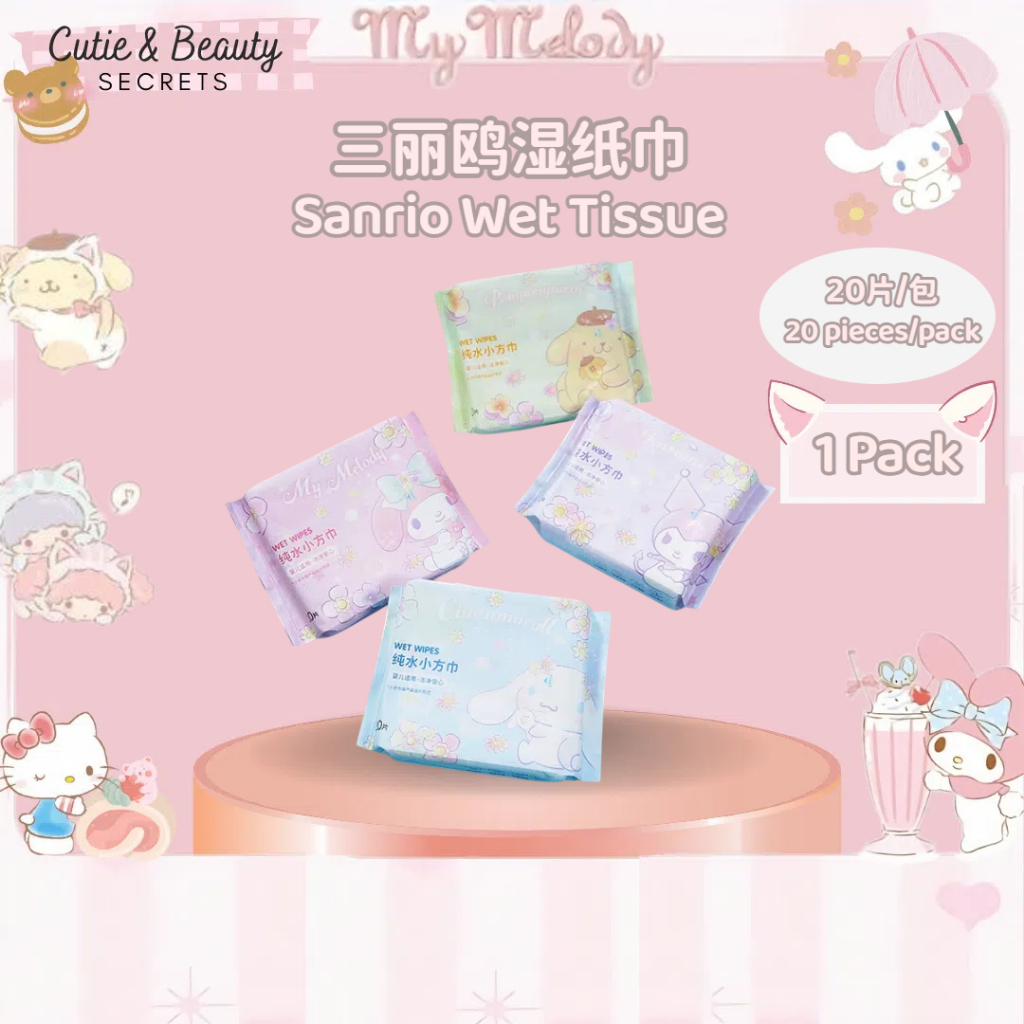 Tisu Basah Miniso Sanrio Boleh Dibawa 20 Helai/Pek Portable Pure Water ...