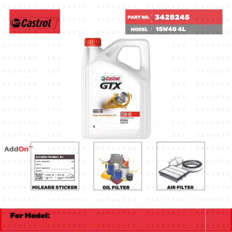 3428245 Castrol GTX 15W-40 mineral engine oil (4 liter) | Shopee Malaysia