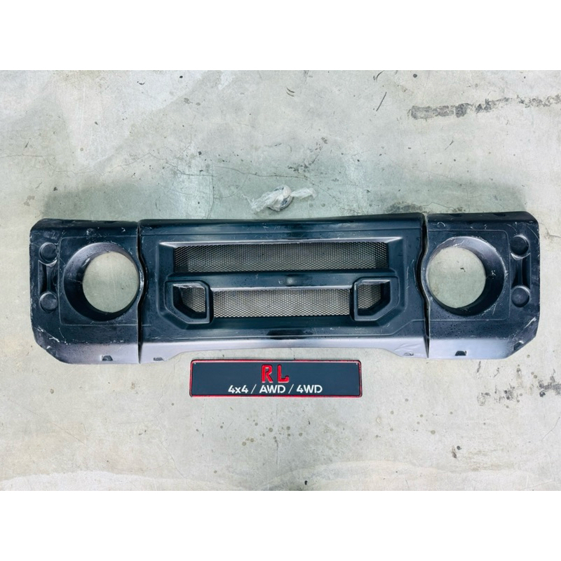 Land rover defender 110 90 khan style front grill grille sarung bodykit ...