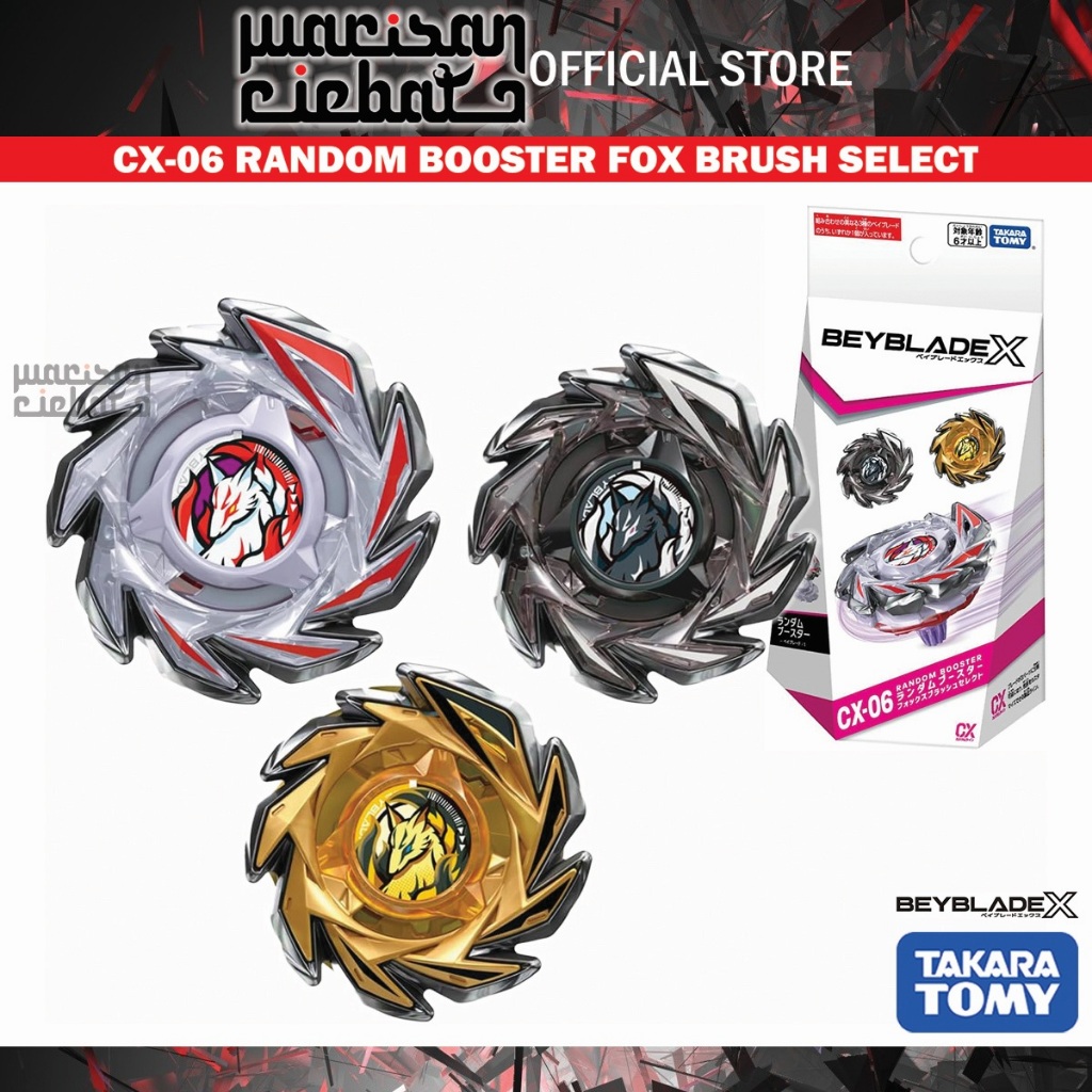 Takara Tomy Beyblade X CX-06 Random Booster Fox Brush Select (Full Set 3/3) | Shopee Malaysia