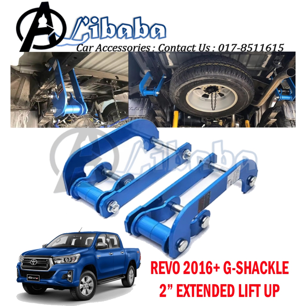 TOYOTA HILUX REVO 2015+ 2" EXTENDED COMFORT Rear Lift Up G-Shackle ...
