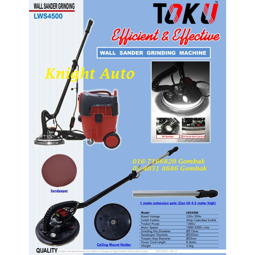 TOKU LWS4500 WALL Sander Grinding Machine | Shopee Malaysia