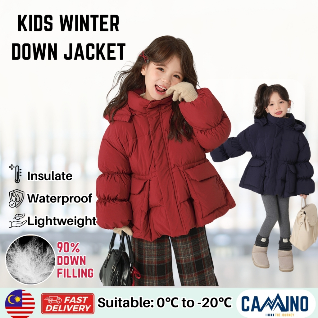 CAMINO Winter Down Puffer Snow Jacket Kids Winter Coat Boy Girl Hoodie ...