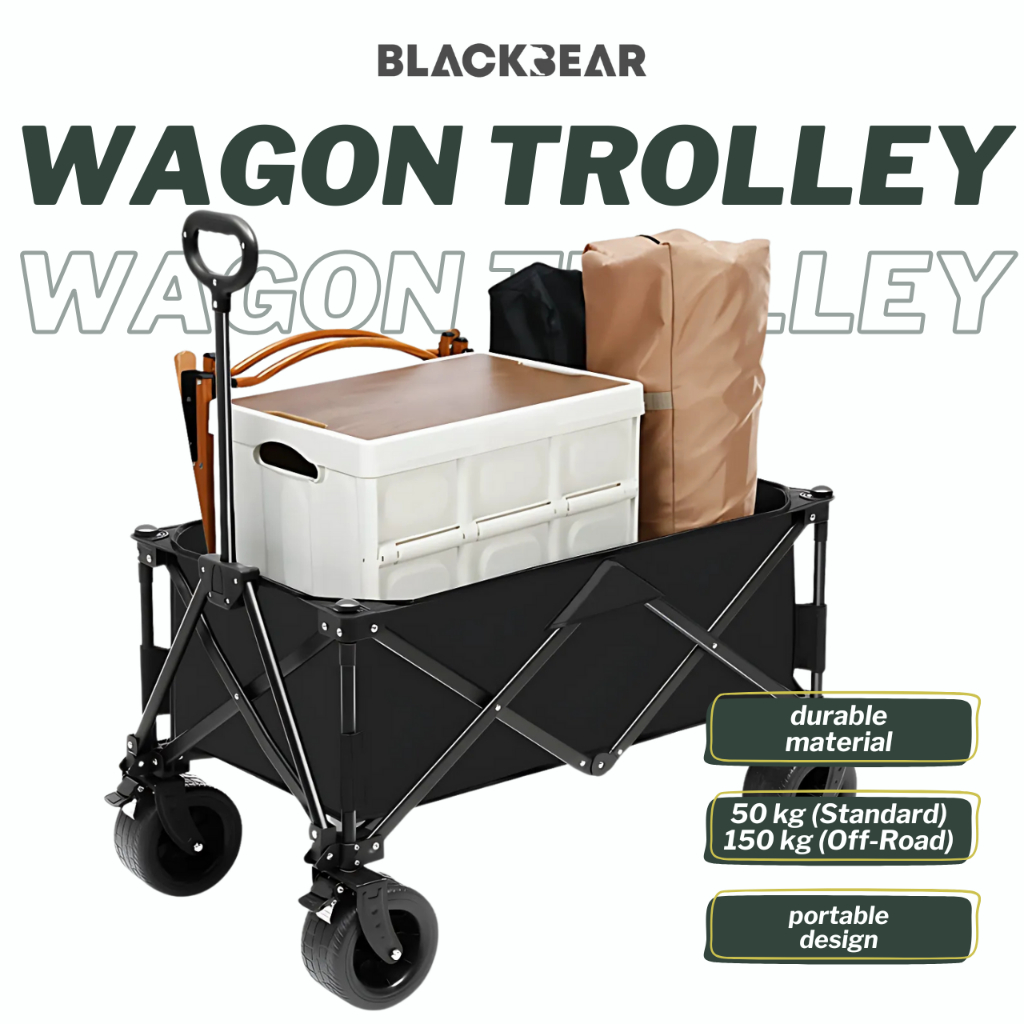 Offroad Wagon Trolley Foldable Troli Berkelah Outdoor Utility Cart ...