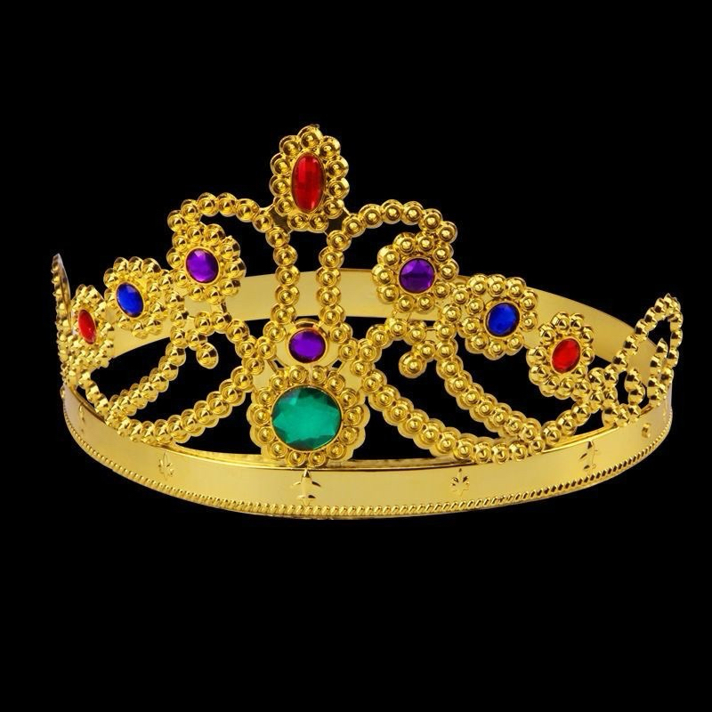 King Crown Halloween Ball Dress Up Plastic Crown Scepter Party Supplies ...