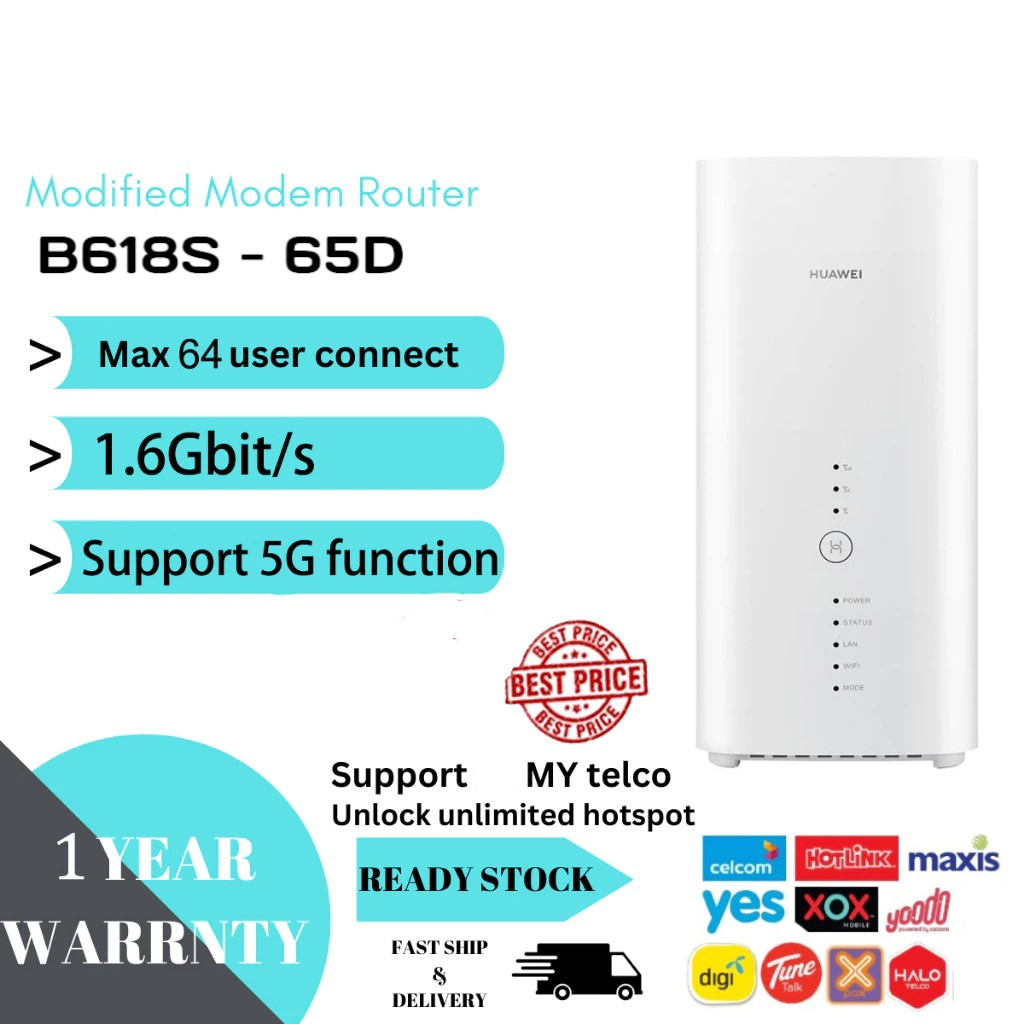 NEW Modified Unlimited Hotspot Huawei B618s-65D B818-263 Ready stock ...