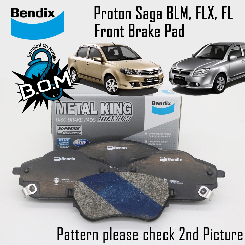 Bendix Metal King, Front brake pad, Brek Pad Depan, PROTON BLM, CHE ...
