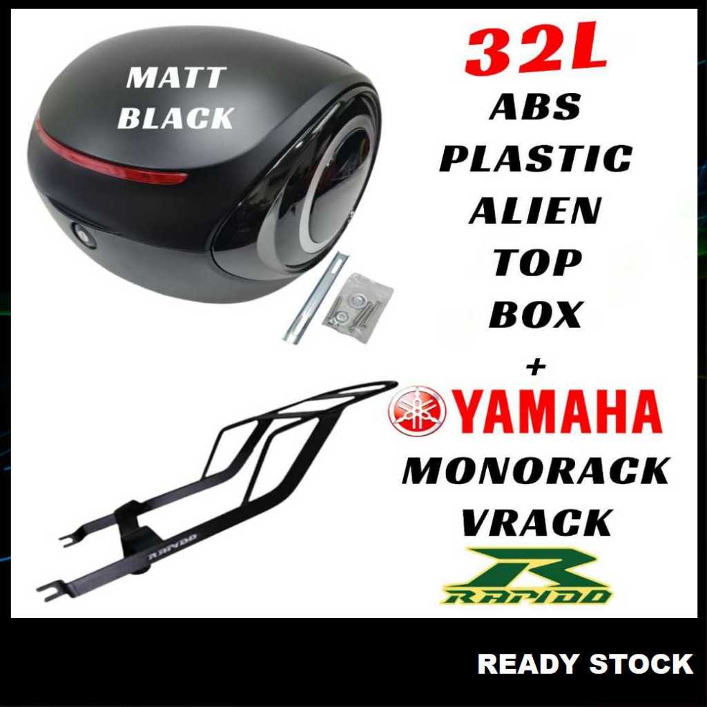 ALIEN 32L TOP BOX SIPUT+RAPIDO MONORACK VRACK YAMAHA 135LC V1-V8 Fi ...
