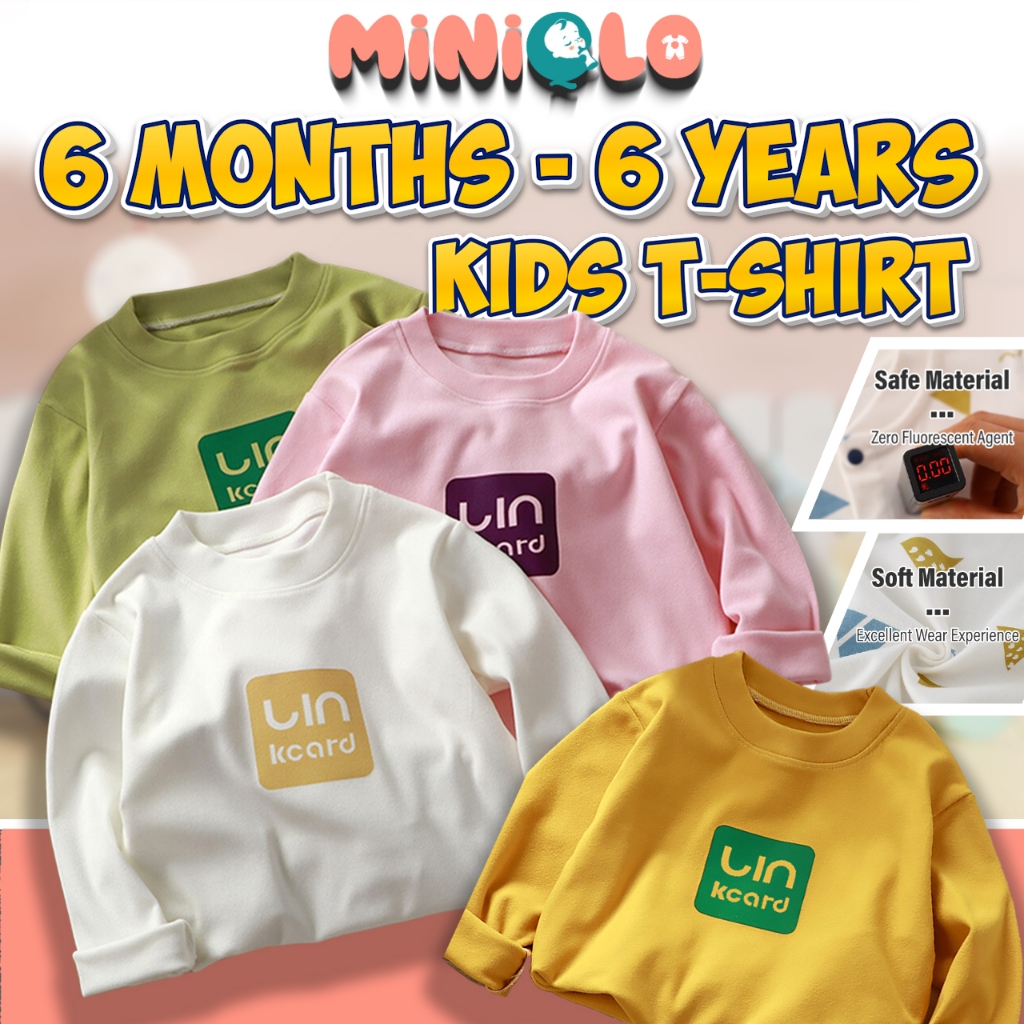 MINIQLO Baju Lengan Panjang Baju T Shirt Budak Perempuan Lelaki Baju ...