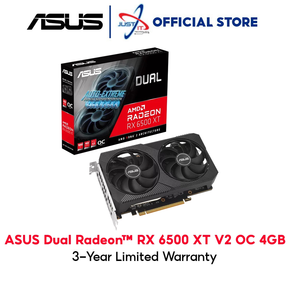 ASUS AMD Radeon RX 6500 XT DUAL V2 4GB GDDR6 GRAPHICS CARD ( DUAL ...