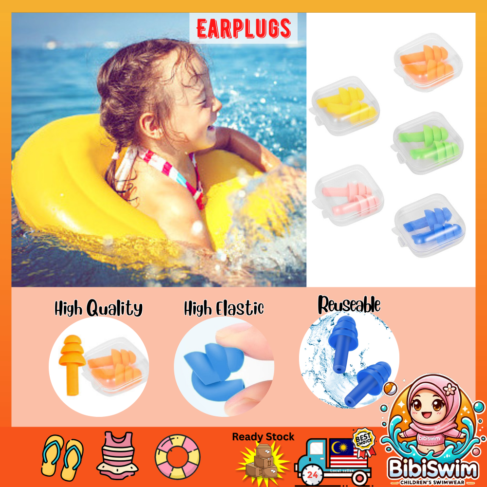 BIBISWIM Silicone Baby Ear Plug Plugs Earplugs Earplug For Swimming ...