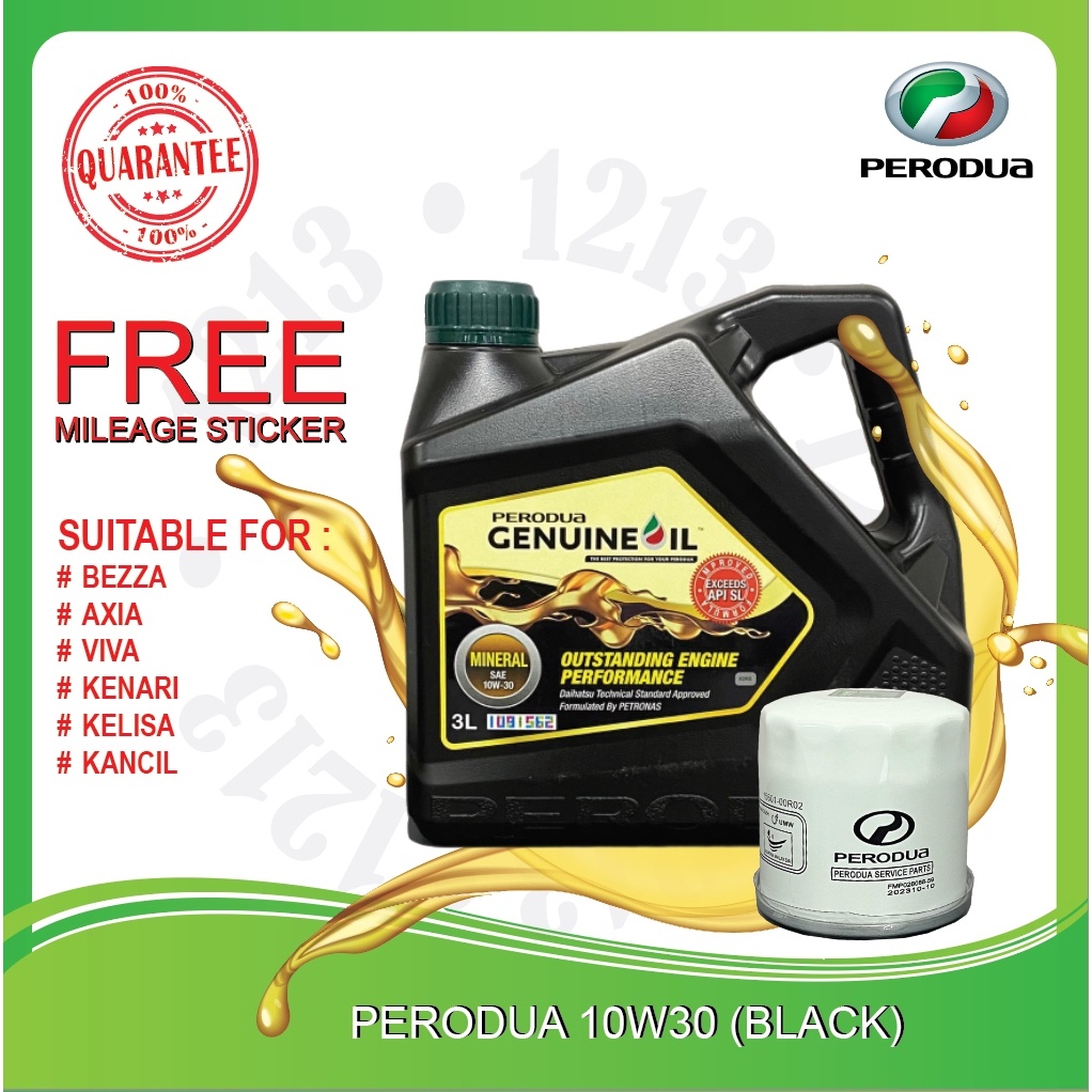 ORI NEW PERODUA 10W30 3L AXIA VIVA KANCIL KELISA KENARI MYVI 1.0 BEZZA ...
