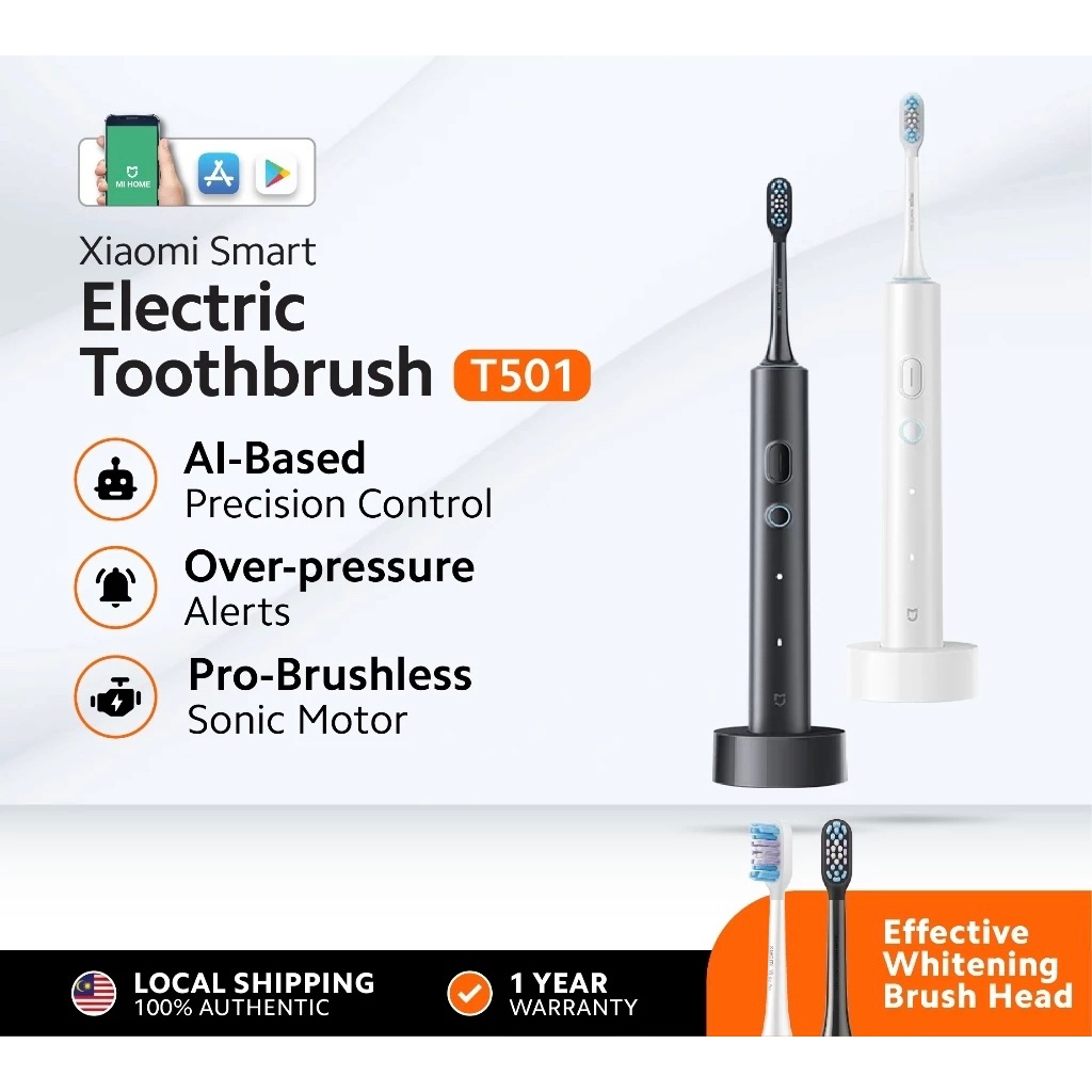 Xiaomi Smart Electric Toothbrush T501 | 30 Custom Solutions | IPX8 Waterproof | 150-Day Battery ...