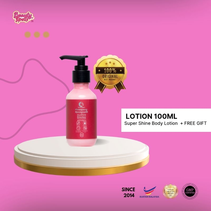 💯ORIGINAL + Special Gift 🎁 LOTION POCONG (Super Shine Body Lotion 100ml ...