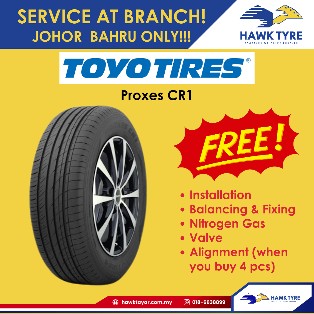 Toyo Tyres/Tayar Proxes CR1 175/65R14 185/60R14 175/60R15 195/50R15 195/55R15 195/65R15 195 ...