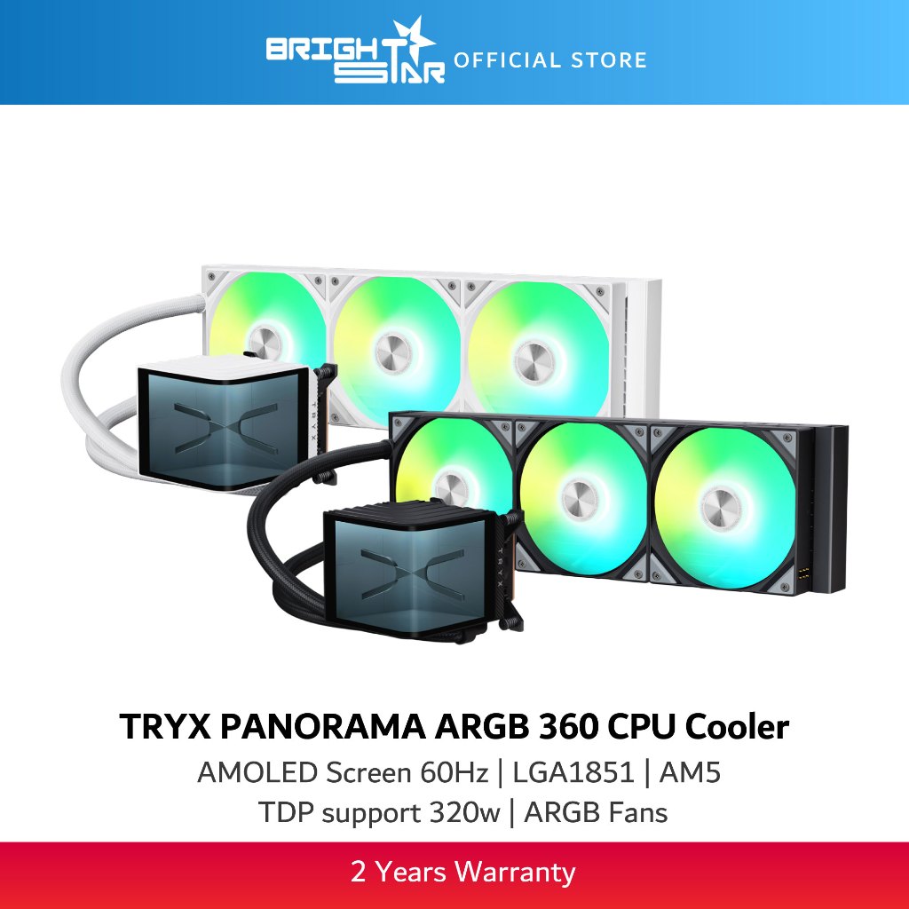 TRYX PANORAMA ARGB 360 AIO CPU Cooler - Black/White | Shopee Malaysia