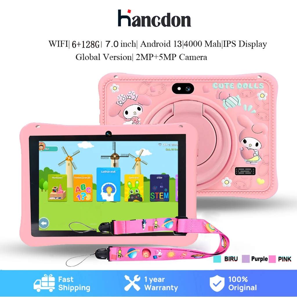 Hancdon F06 6+128GB Tablet For Kids Education 7inci/10incI Tablet Budak Android Tablet Android ...