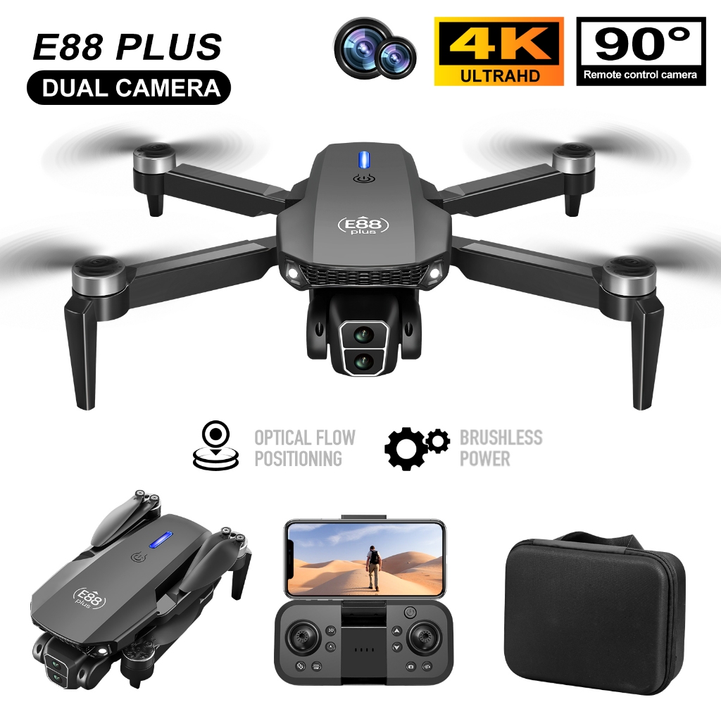 E88 Plus drone HD aerial photography brushless motor optical flow ...