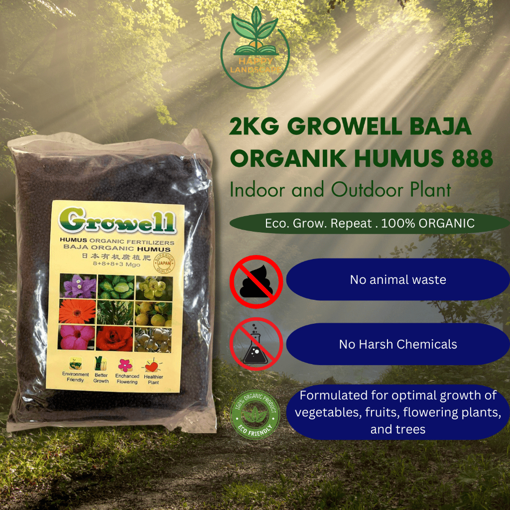 2KG GROWELL Baja Organik Humus Organic Fertilizer Sesuai bagi Pokok ...