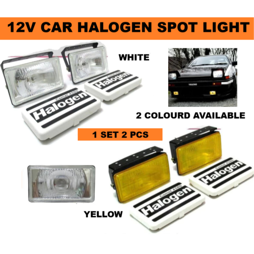 Universal 2pcs 12V Halogen Fog Lamp Spotlight Car Lorry Van Truck Lampu ...