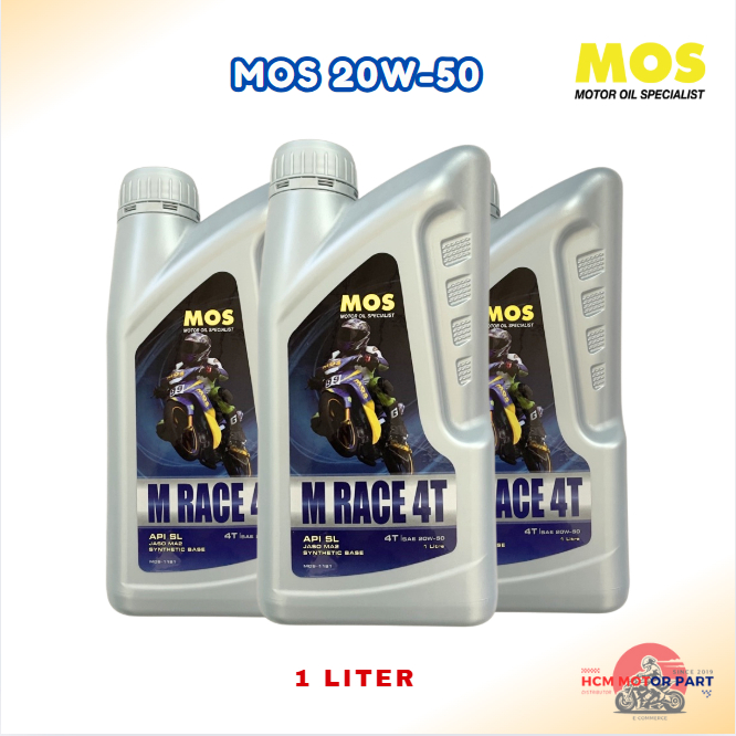 MOS M RACE 4T SAE 20W-50 1Litre Motorcycle Engine Oil Minyak Hitam ...
