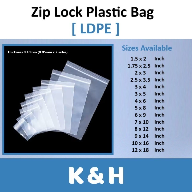 (Small Size) Zip Bag Lock Bag Extra THICK 0.10mm / Plastic Zipper Bag ...