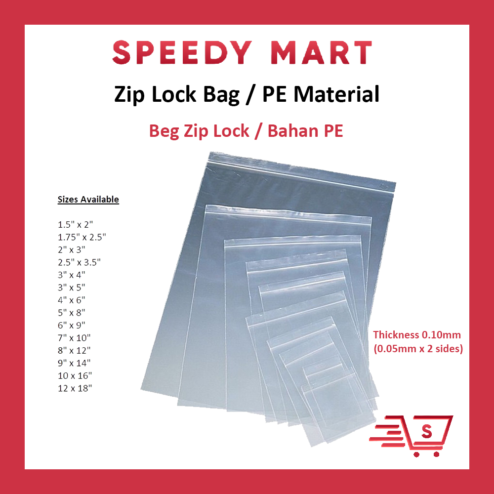 Beg Plastik (Big Size) Zip Bag Lock Bag Extra THICK 0.10mm / Plastic ...