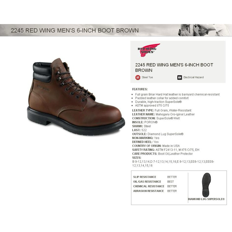red wing 2245 safety boot | Shopee Malaysia