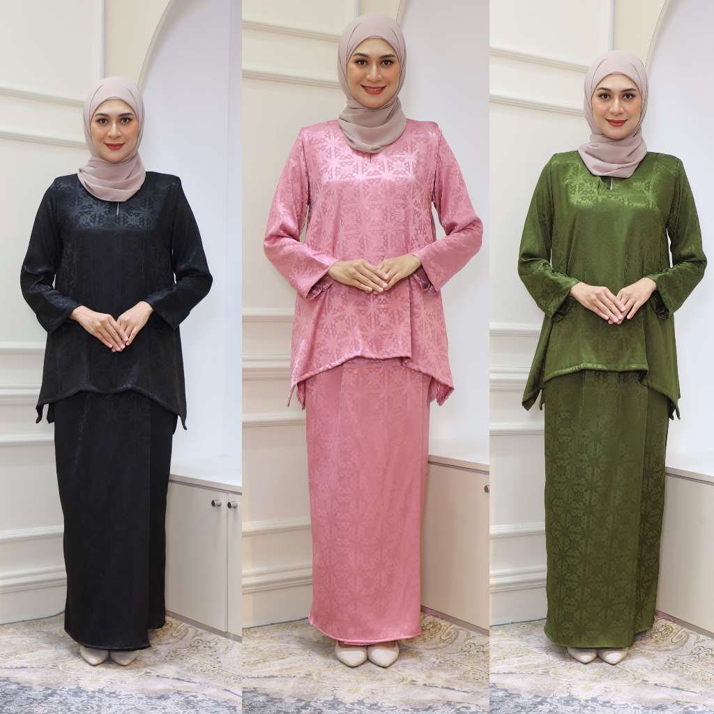 Baju Kurung Raya 2025 Kurung Kedah Jacquard Royal Embose JE-06 | Shopee ...
