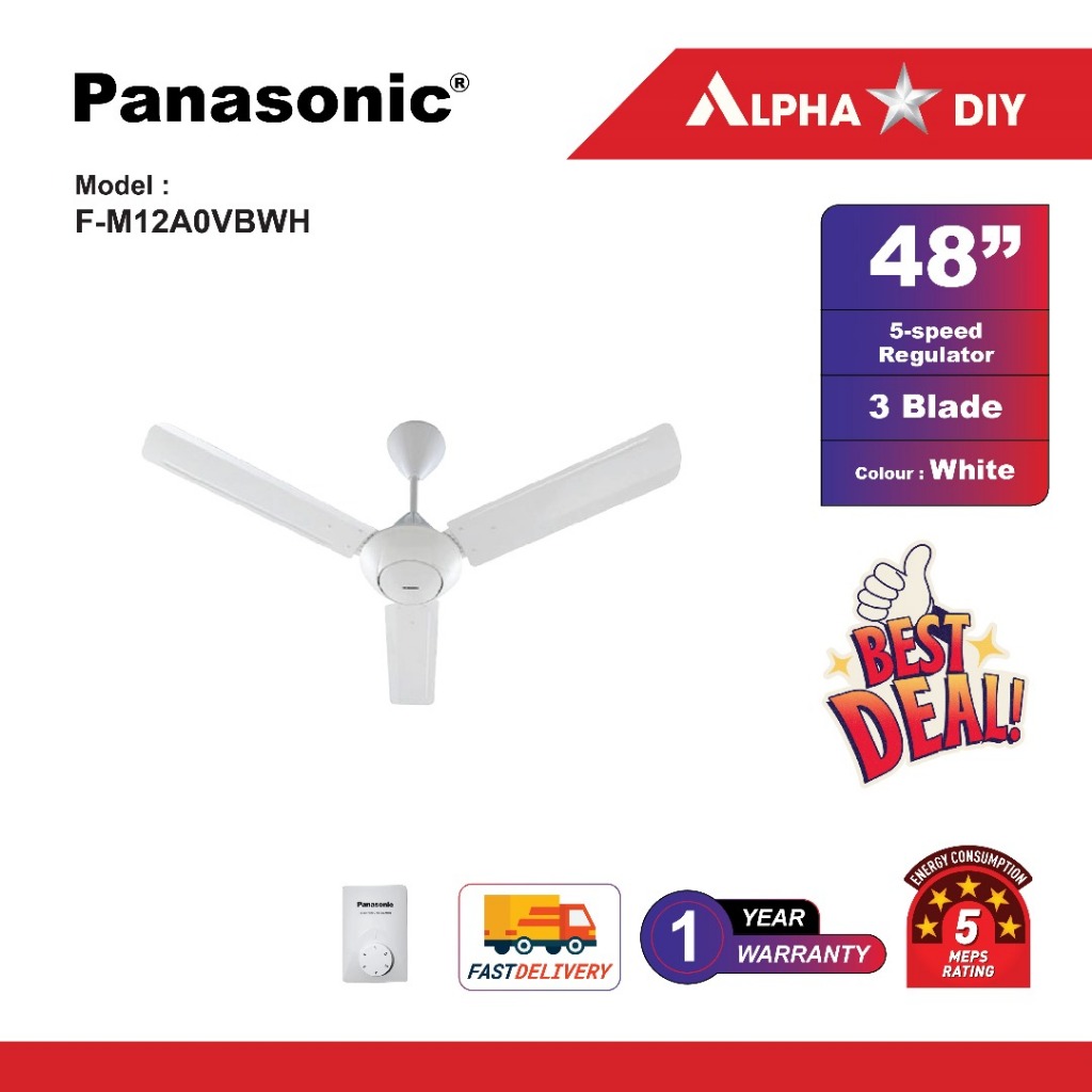 Panasonic/Bossman Ceiling Fan (48 Inch/White) &BOSSMAN 60 Inch 5Speed ...