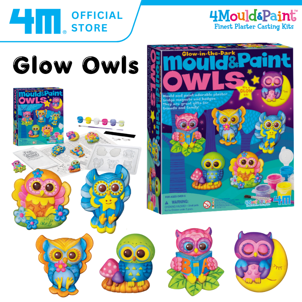 4M Mould & Paint / Glow Owls - STEAM Education Toys | Shopee Malaysia