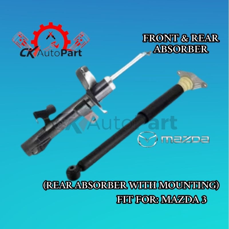 MAZDA 3 FRONT REAR ABSORBER NO SKYACTIVE (REAR ABSORBER WITH MOUNTING ...