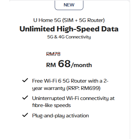 U Home 5G: U Mobile’s unlimited 5G wireless broadband (PLAN + 5G ROUTER ...