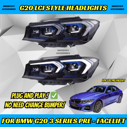 Bmw g20 headlights LCI style facelift headlights for bmw g20 pre lci ...