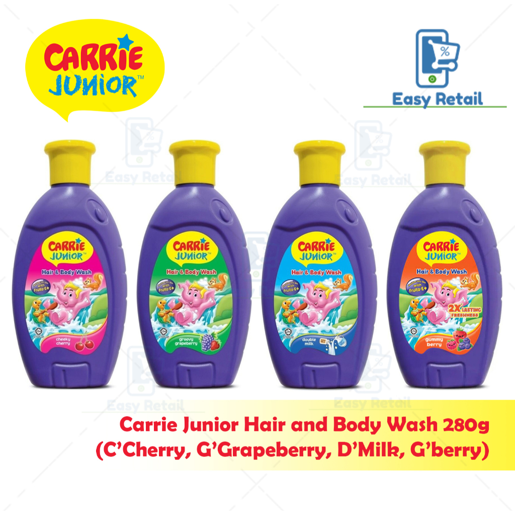 Carrie Junior Baby Hair & Body Wash 280ml ( Cheeky Cherry / Groovy ...