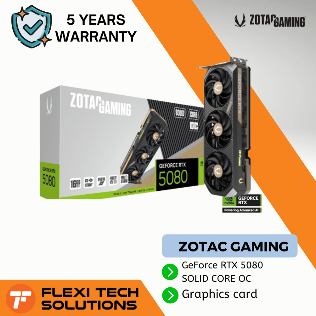 Flexi Tech ZOTAC GAMING GeForce RTX 5080 SOLID CORE OC | Shopee Malaysia