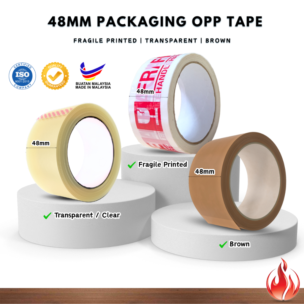 OPP Packaging Tape 48mm x 100m / 80m / 45m – Fragile Printed | Clear ...