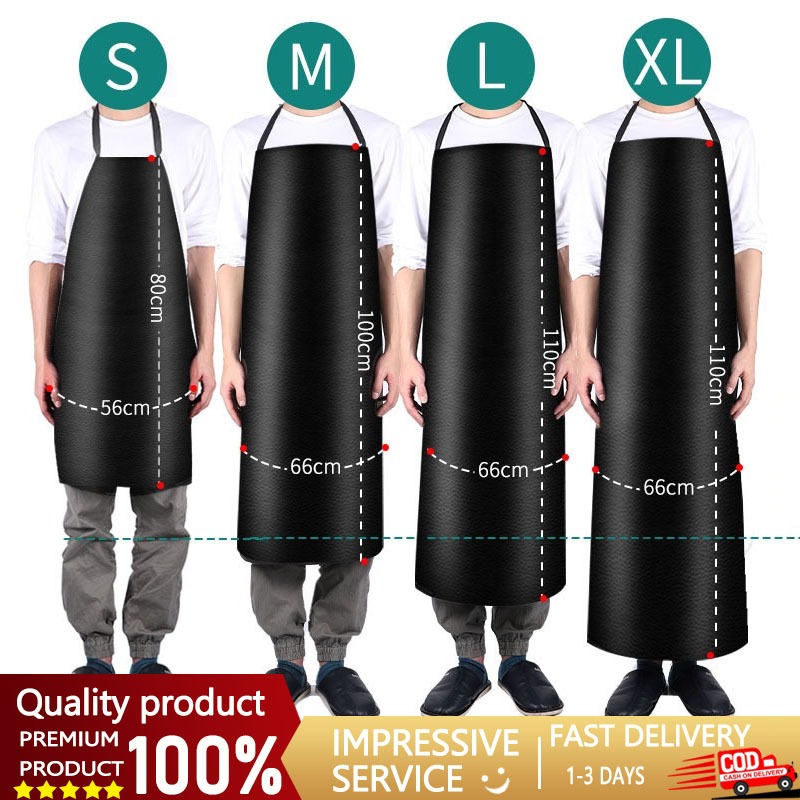 Big Sizes Leather Apron Lengthened Waterproof And Oil-proof Kitchen ...