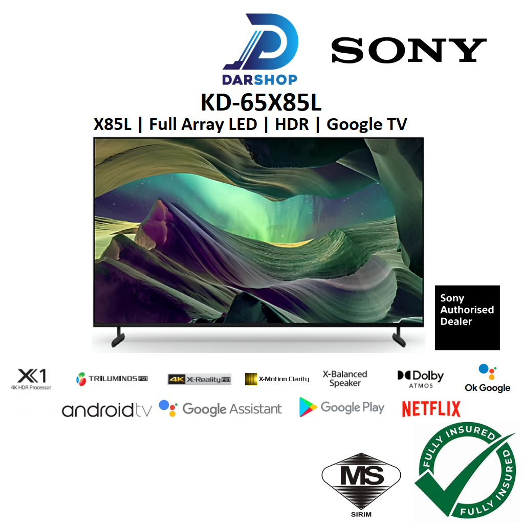Sony 65 Inch 4K Smart TV Full Array LED 120HZ Panel 4K HDR Processor X1 ...