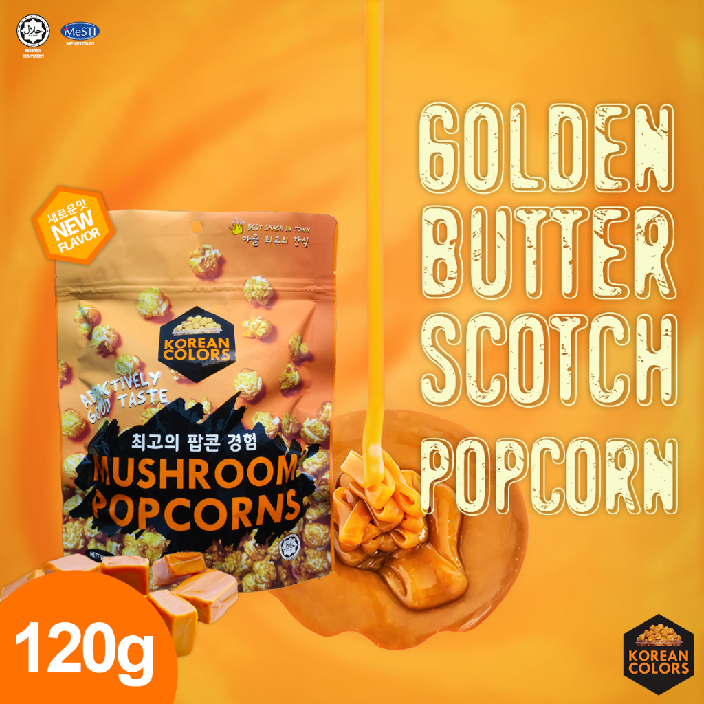 [Halal] Golden Butterscotch Mushroom Popcorn - 120g | Shopee Malaysia