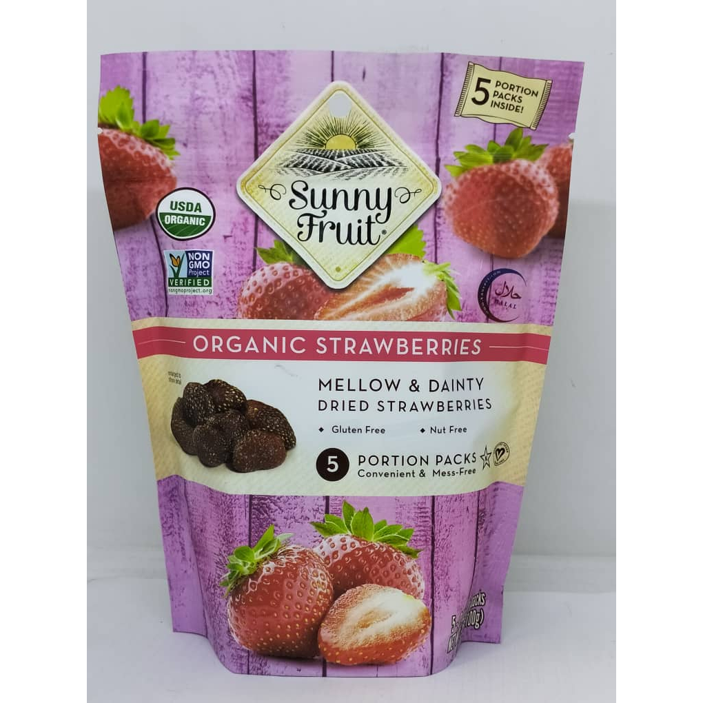 CF0-SUNNY FRUIT-ORGANIC STRAWBERRIES 100G (20gx5 PORTION PACKS ...
