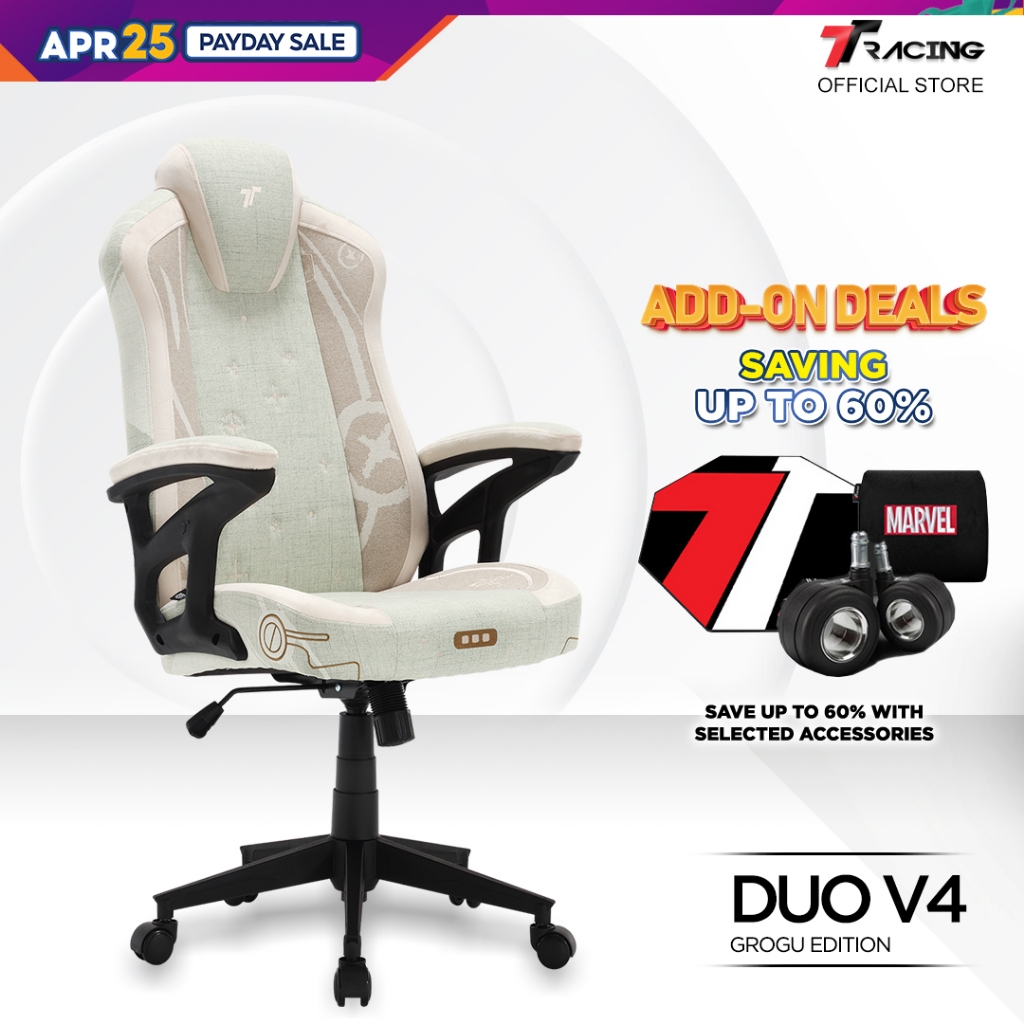 TTRacing Duo V4 Grogu Edition Air Threads Fabric Gaming Chair Office ...
