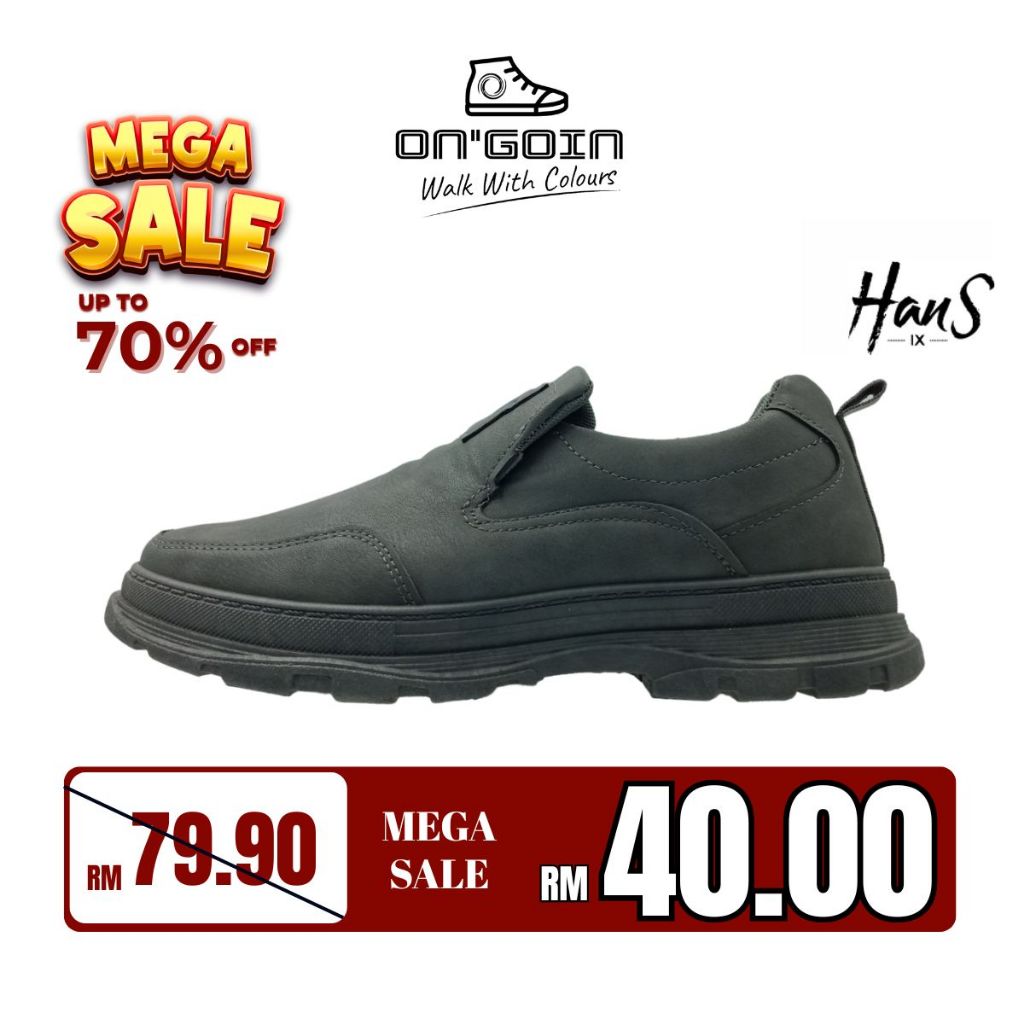 Hans IX Faux Leather Men Shoes Size 40-45 Kasut Sarung Kulit PU Lelaki ...