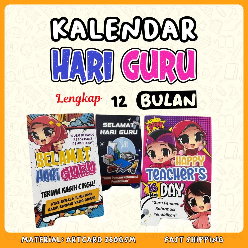 Kalendar Meja Hari Guru - Idea Gift Teacher's Day / Stand Calendar 2025 ...