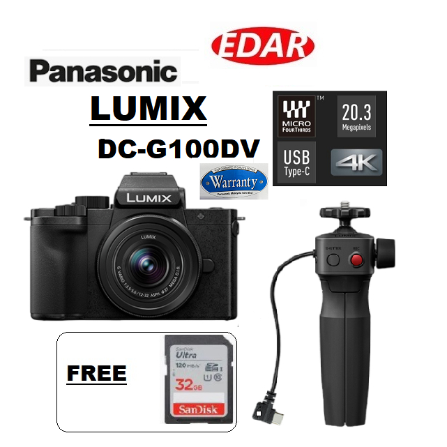 PANASONIC LUMIX G Camera DC-G100D with USB Type-C with DMW-SHGR2 Tripod Grip | Shopee Malaysia