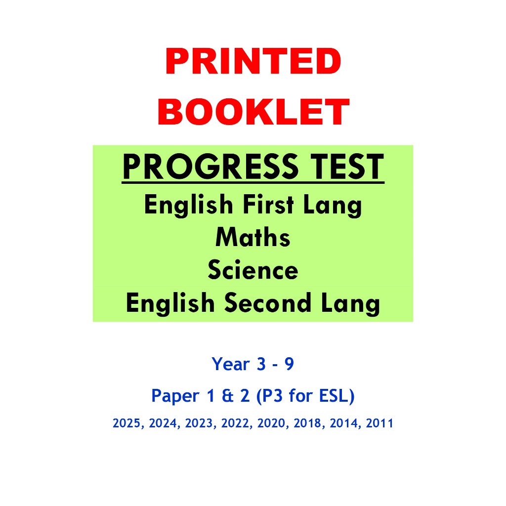 Progress Test Year 3, 4, 5, 6, 7, 8, 9 English, Maths, Science, ESL ...